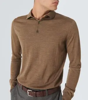 Loro Piana Virgin Wool Polo Sweater - Brown