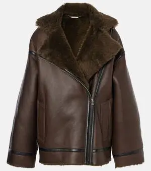 Nour Hammour Jacqueline Shearling-trimmed Leather Jacket