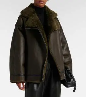 Nour Hammour Jacqueline Shearling-trimmed Leather Jacket