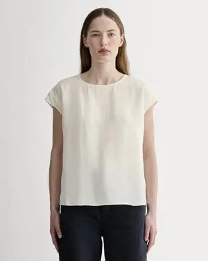 Everlane Muscle Top In Butterlite Fabric - Bone White