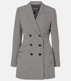 Dolce & Gabbana Houndstooth Wool-blend Blazer