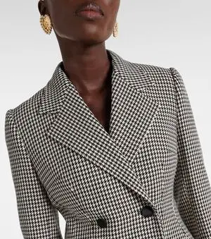 Dolce & Gabbana Houndstooth Wool-blend Blazer