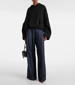 Dries Van Noten Oversized Cotton Jersey Hoodie - Black