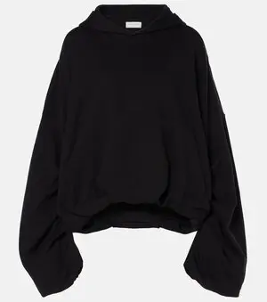 Dries Van Noten Oversized Cotton Jersey Hoodie - Black