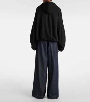 Dries Van Noten Oversized Cotton Jersey Hoodie - Black