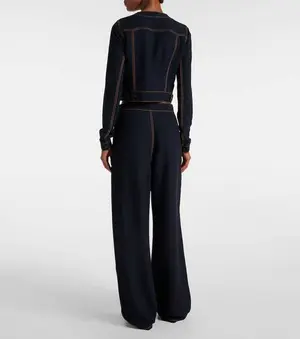 Alaïa Tailored Wool-blend Georgette Wide-leg Pants