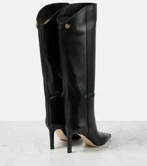 JIMMY CHOO Alizze 85 Leather Knee-high Boots - Black
