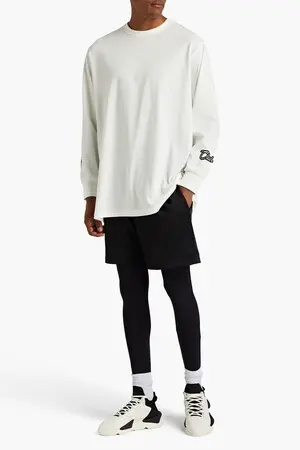 Y3 Embroidered Logoprint Cottonjersey Tshirt