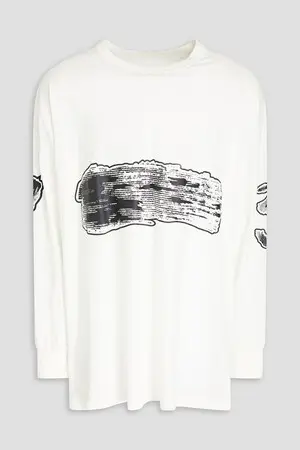 Y3 Printed Stretchcotton Jersey Tshirt