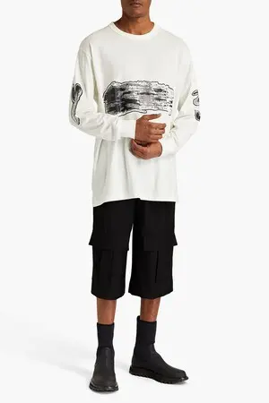 Y3 Printed Stretchcotton Jersey Tshirt