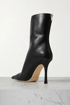 JIMMY CHOO Agathe 100 Leather Ankle Boots