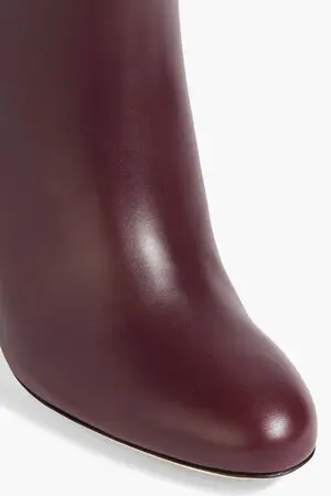 JIMMY CHOO Karter 85 Leather Knee Boots - Burgundy