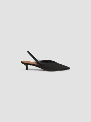 NEOUS Irena 40mm Crepe De Chine Slingbacks - Black