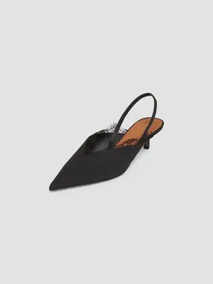 NEOUS Irena 40mm Crepe De Chine Slingbacks