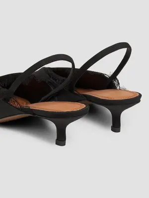 NEOUS Irena 40mm Crepe De Chine Slingbacks