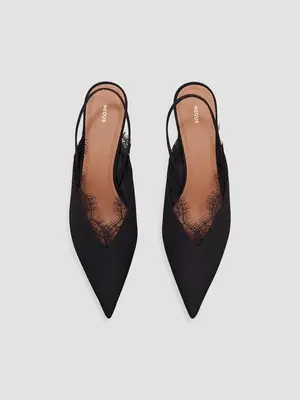 NEOUS Irena 40mm Crepe De Chine Slingbacks