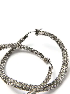 Valentino Garavani Shadowshine Crystal Hoop Earrings - Silver