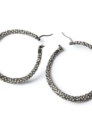 Valentino Garavani Shadowshine Crystal Hoop Earrings - Silver