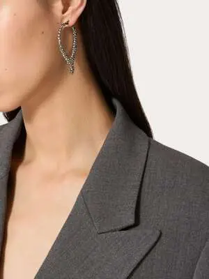 Valentino Garavani Shadowshine Crystal Hoop Earrings - Silver