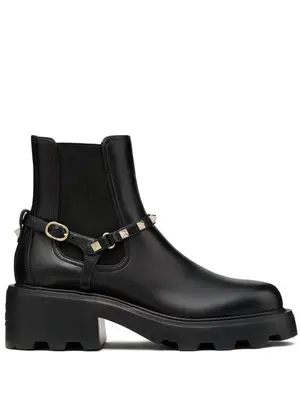 Valentino Garavani 55mm Rockstud Beatle Boots - Black