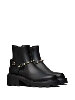 Valentino Garavani 55mm Rockstud Beatle Boots - Black