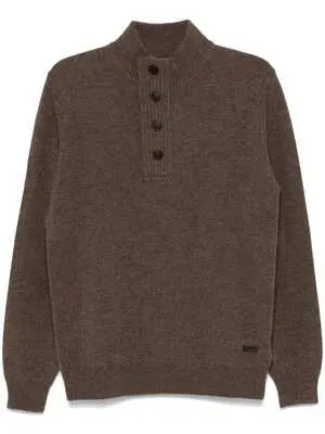 Barbour Logo-patch Wool Sweater - Brown