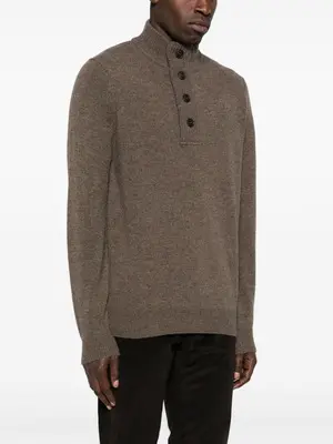 Barbour Logo-patch Wool Sweater - Brown