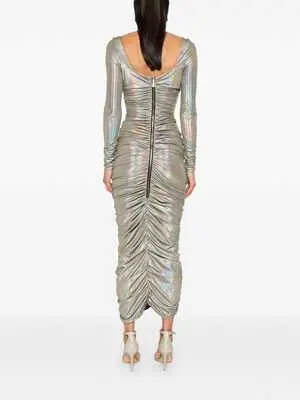 MITILIANE COUTURE Holographic-effect Maxi Dress