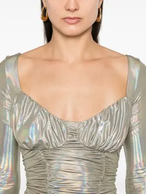 MITILIANE COUTURE Holographic-effect Maxi Dress
