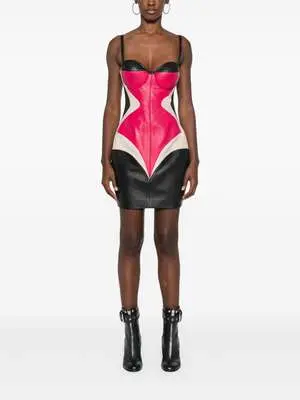 Pink Leather Mini Dresses