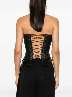 MITILIANE COUTURE Leather Snakeskin Corset Top