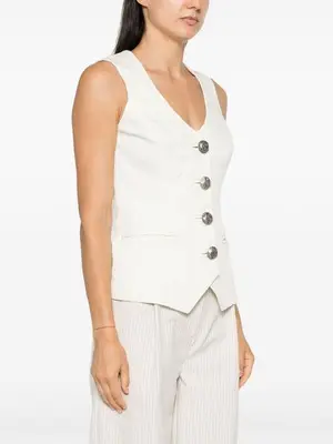 MITILIANE COUTURE Pinstriped Vest - White