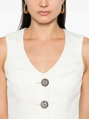 MITILIANE COUTURE Pinstriped Vest - White