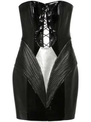 MITILIANE COUTURE Leather Mini Dress - Black