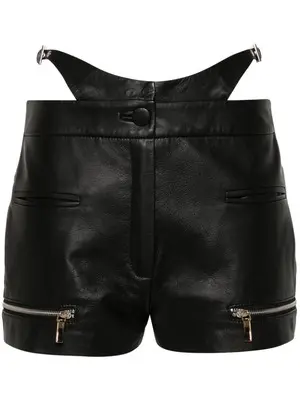 MITILIANE COUTURE Cut-out Leather Shorts