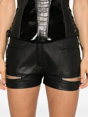MITILIANE COUTURE Cut-out Leather Shorts