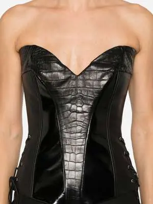 MITILIANE COUTURE Crocodile-embossed Corset Top