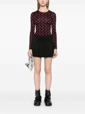 MARINE SERRE Moon-print Jersey T-shirt - Black