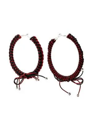 CHOPOVA LOWENA Braided Hoop Earrings - Red