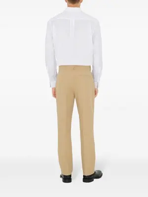 Burberry Logo-embroidered Cotton Chino Trousers - Neutrals