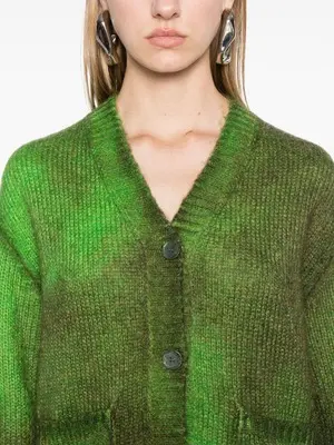 Acne Studios Sprayed Cardigan - Green | Editorialist