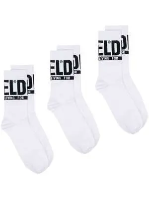 DIESEL® Three-pack Of Crew Socks - White