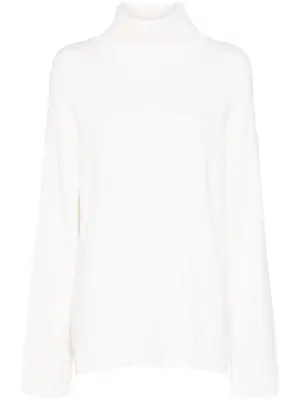 ALLUDE Roll Neck Virgin Wool-cashmere Blend Sweater