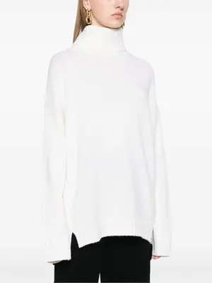 ALLUDE Roll Neck Virgin Wool-cashmere Blend Sweater