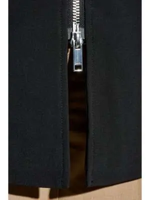GANNI Bonded Crepe Jacket With Zip-up And Spread Collar