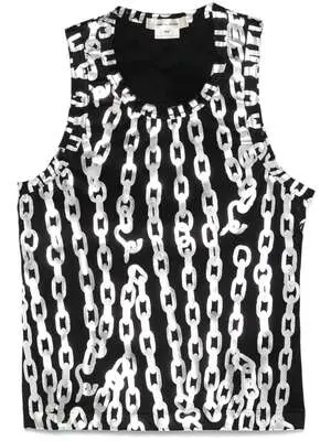 Comme Des Garçons Chain-link Print Tank Top
