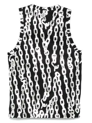Comme Des Garçons Chain-link Print Tank Top