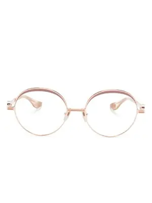 Dita Round-frame Glasses - Metallic