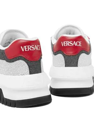 Versace Odissea Leather Sneakers - White