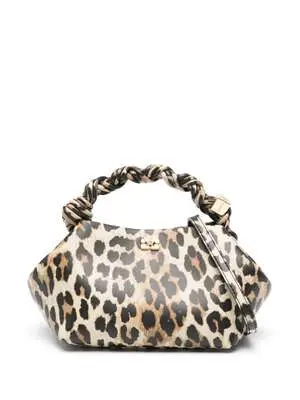 GANNI Small Leopard Print Cross Body Bag - Brown